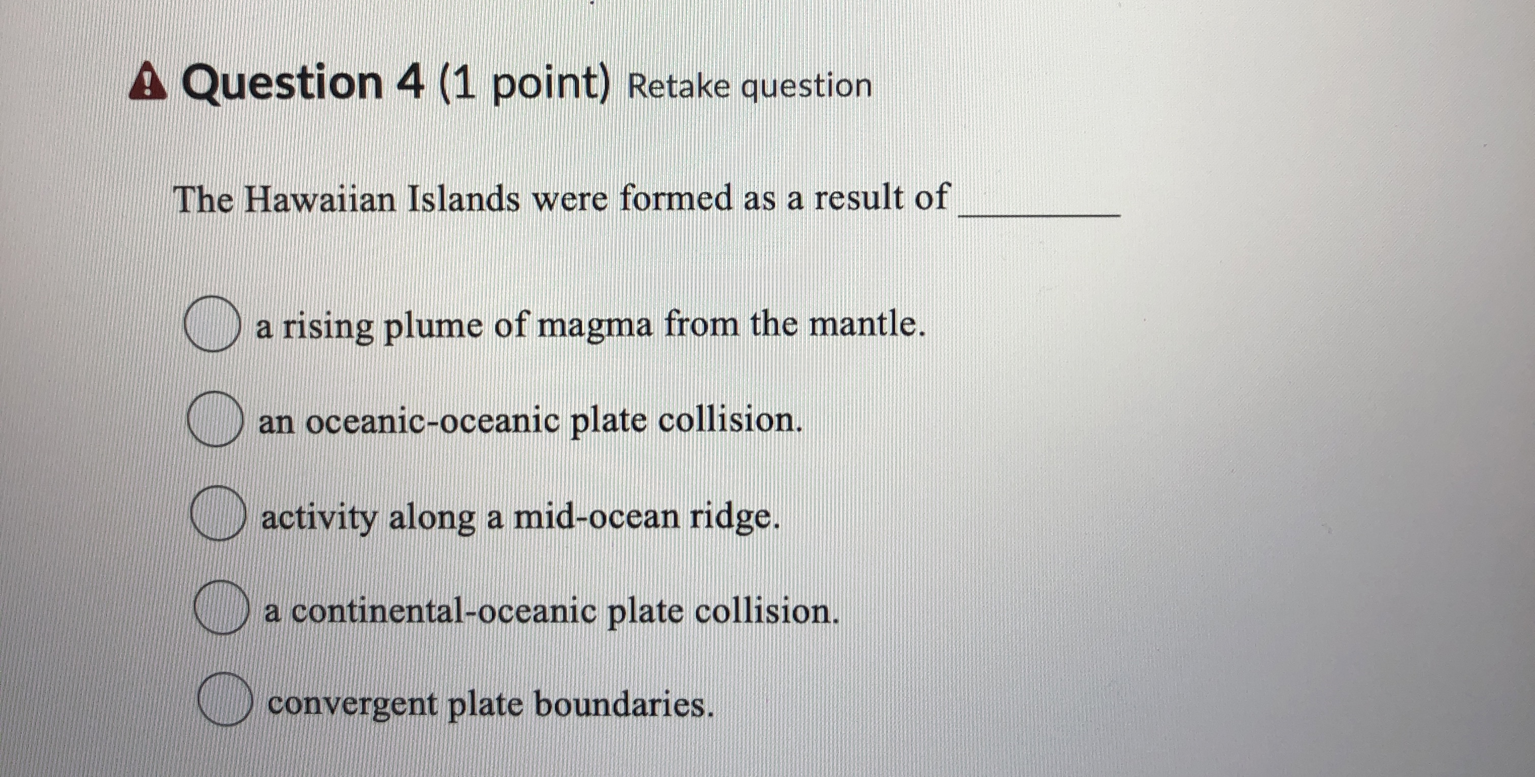 Solved A Question 4 (1 ﻿point) ﻿Retake questionThe Hawaiian | Chegg.com