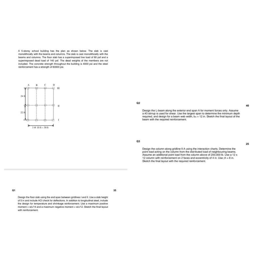 Solved A 5-storey school building has the plan as shown | Chegg.com