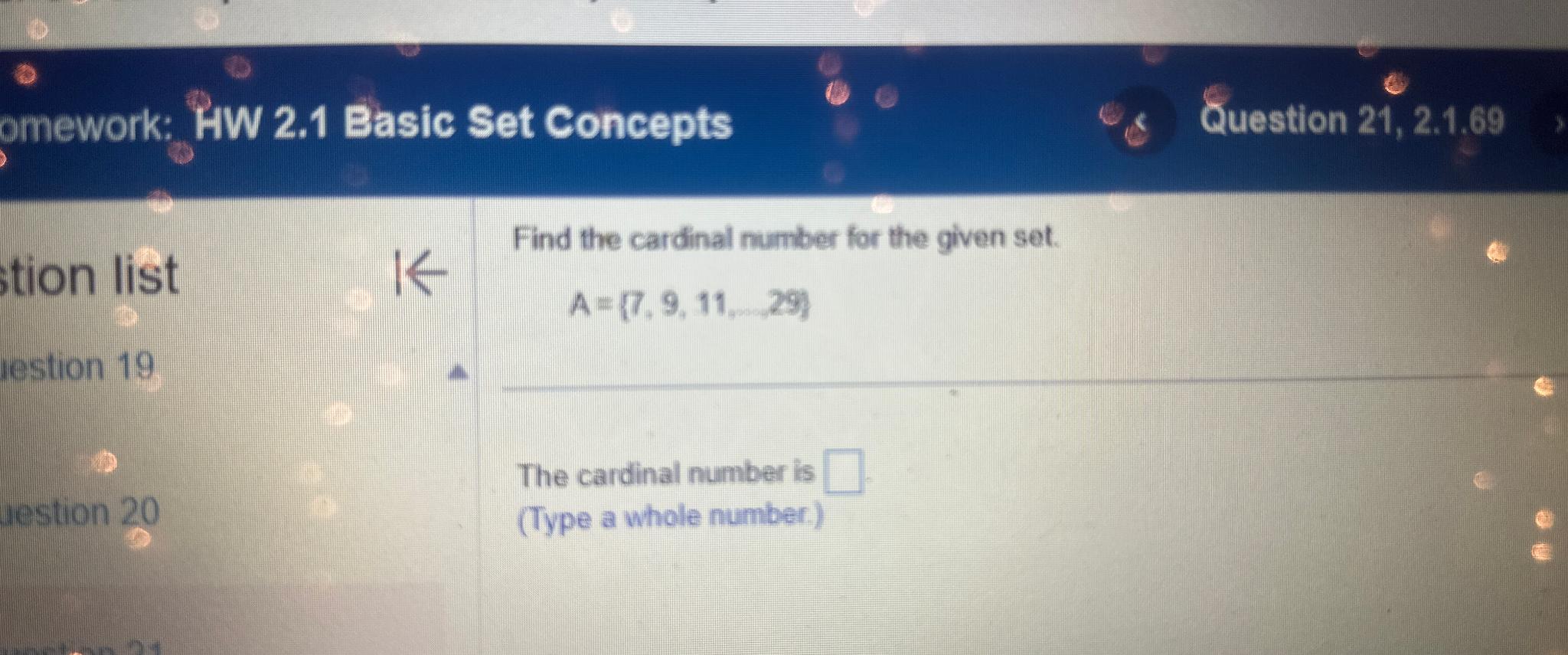 Solved omework: HW 2.1 ﻿Basic Set ConceptsQuestion | Chegg.com