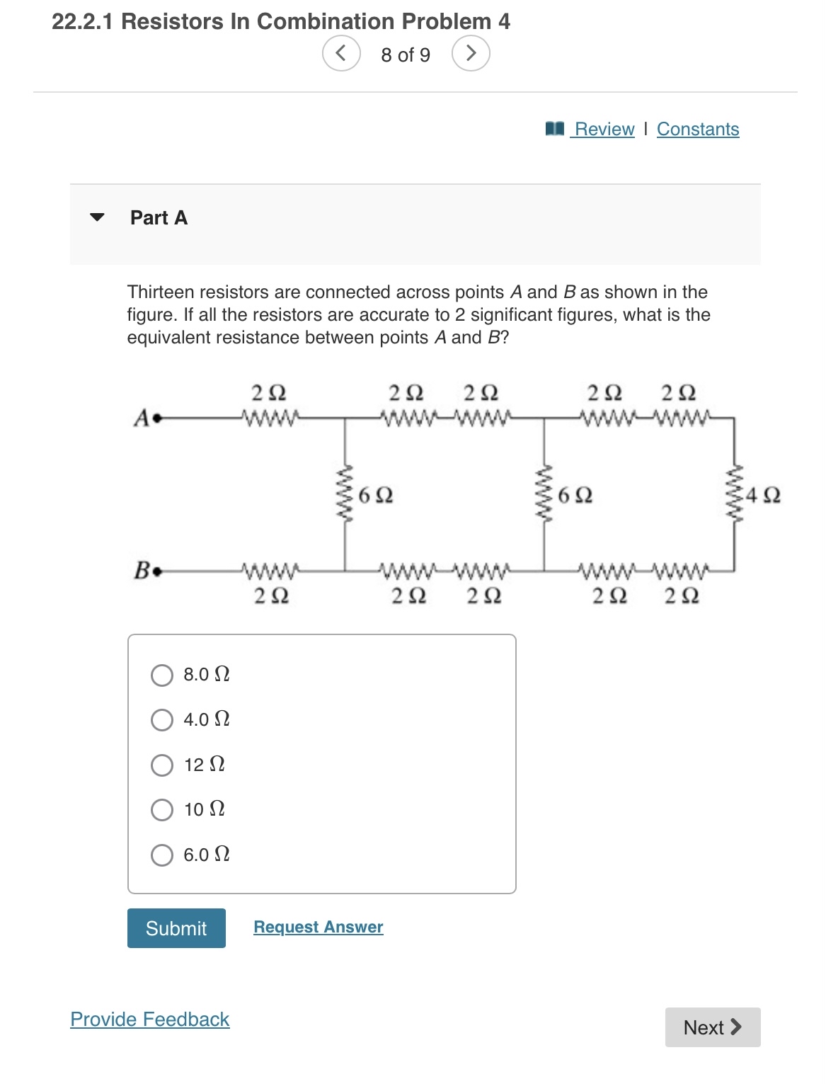 Solved 22.2.1 ﻿Resistors In Combination Problem | Chegg.com