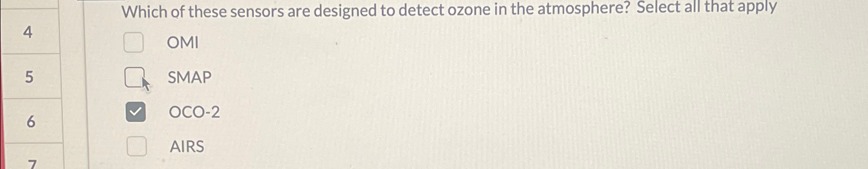 Solved Which of these sensors are designed to detect ozone | Chegg.com