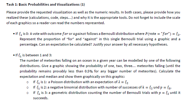 Solved Task 1: Basic Probabilities and Visualizations | Chegg.com