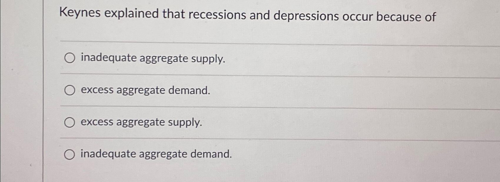 Solved Keynes explained that recessions and depressions | Chegg.com