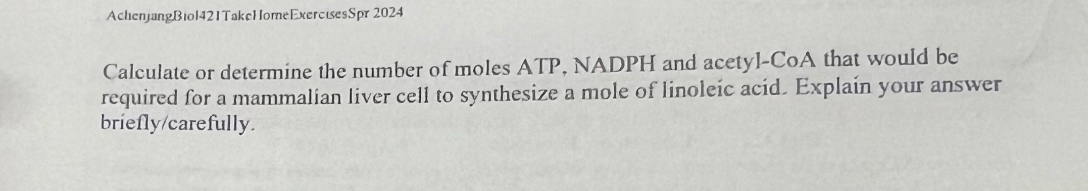Solved Calculate or determine the number of moles ATP, NADPH | Chegg.com