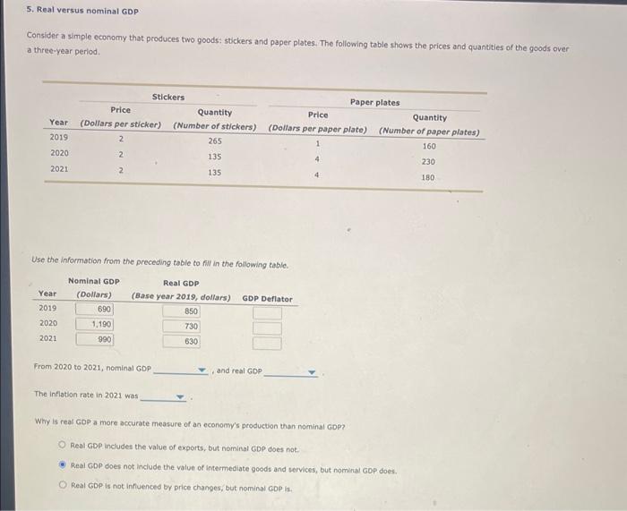Solved Consider a simple economy that produces two goods: | Chegg.com