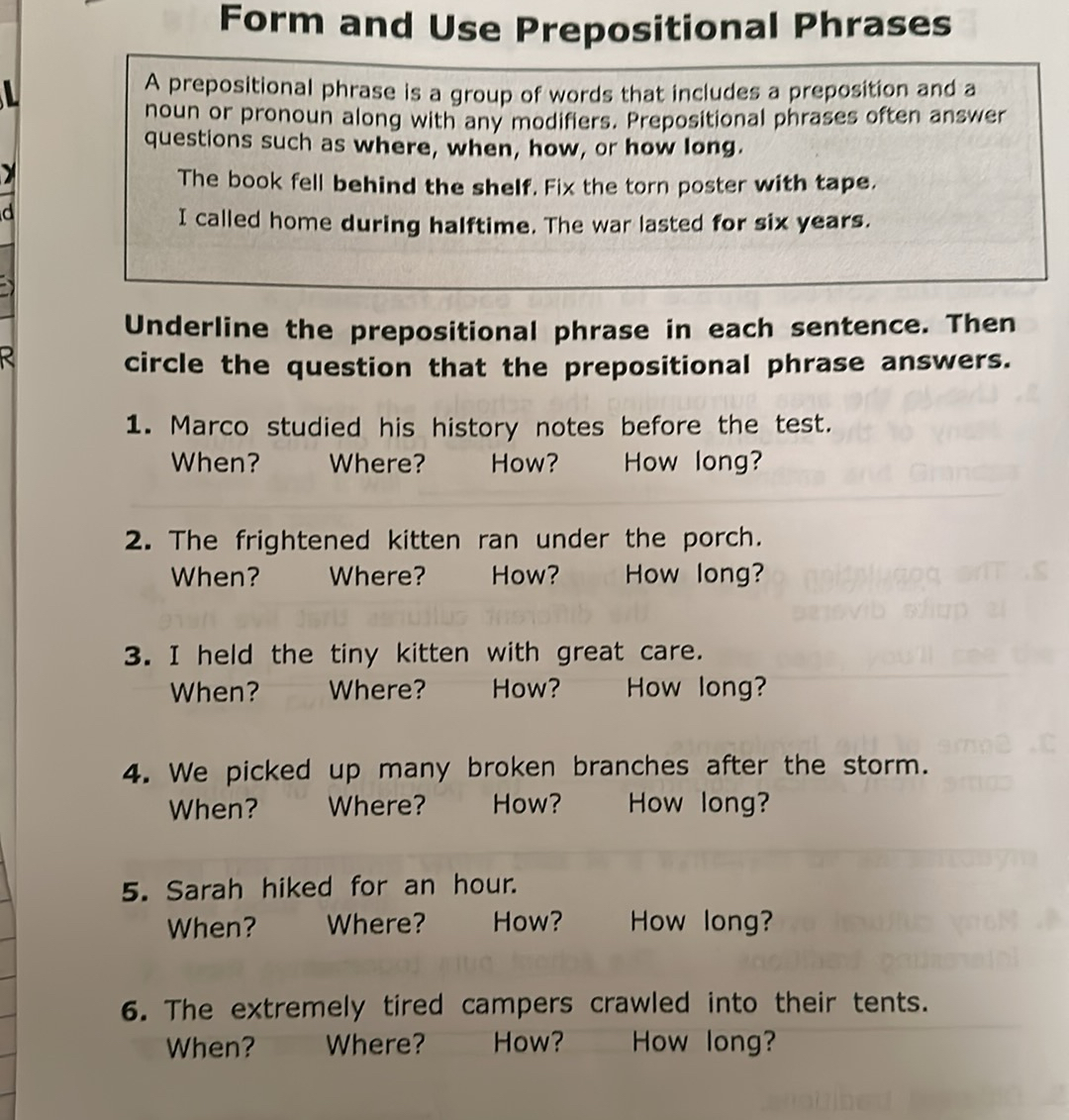 Form and Use Prepositional PhrasesA prepositional | Chegg.com