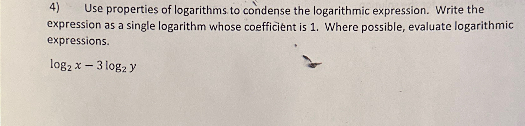 Solved Use properties of logarithms to condense the | Chegg.com