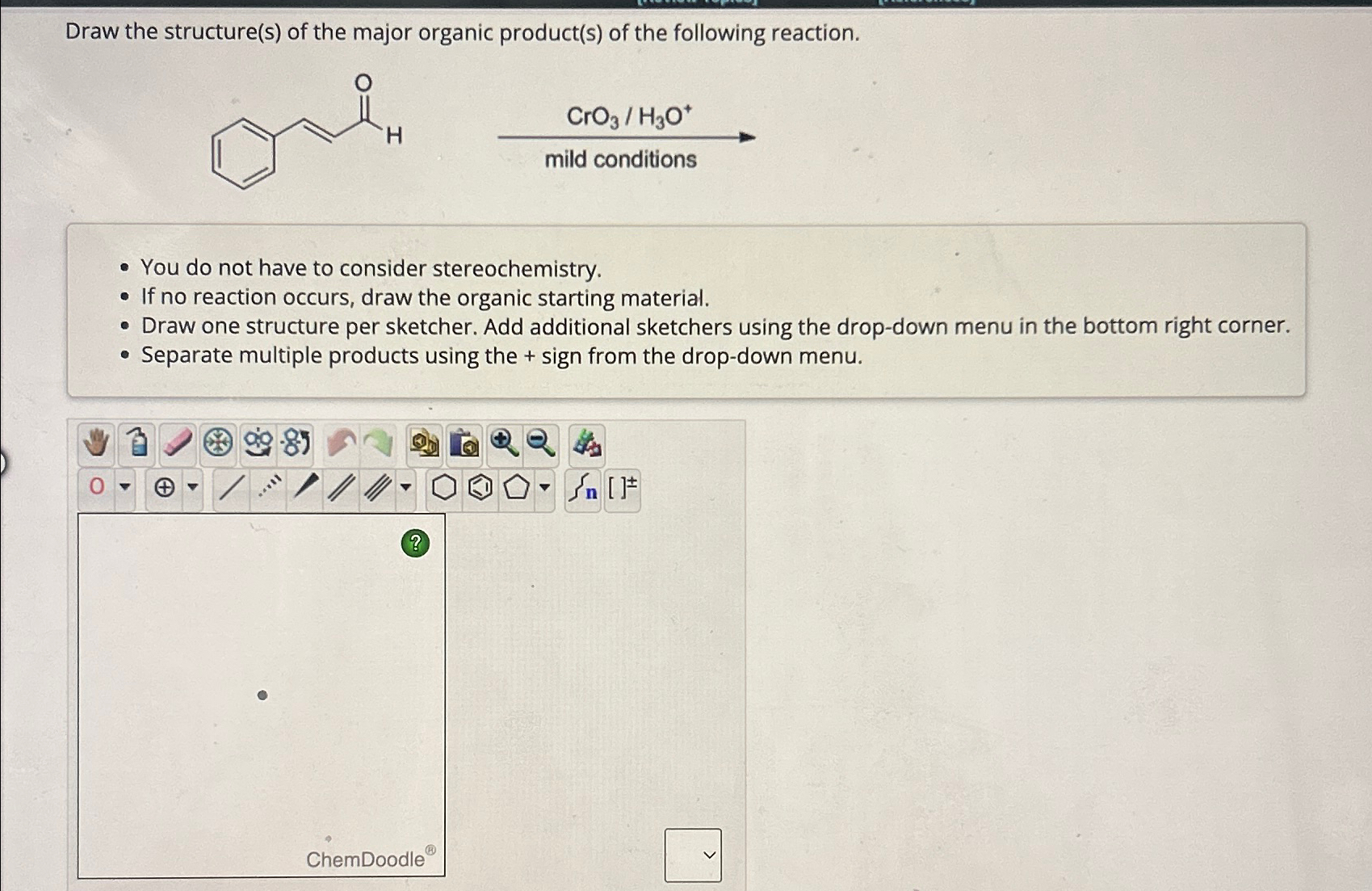 Draw the structure(s) ﻿of the major organic | Chegg.com