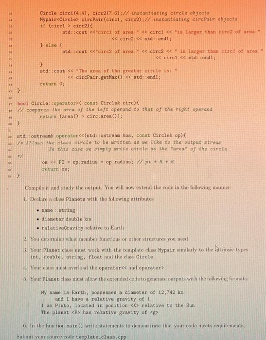 Solved Task 4: Familiarising with template class - 20 marks | Chegg.com
