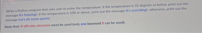 Solved Write A Python Program That Asks User To Enter The