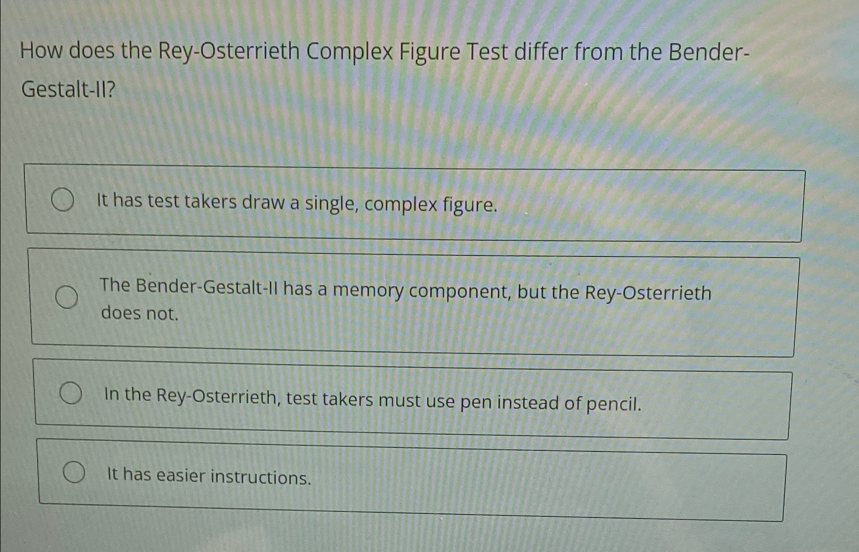 Solved How does the Rey-Osterrieth Complex Figure Test | Chegg.com