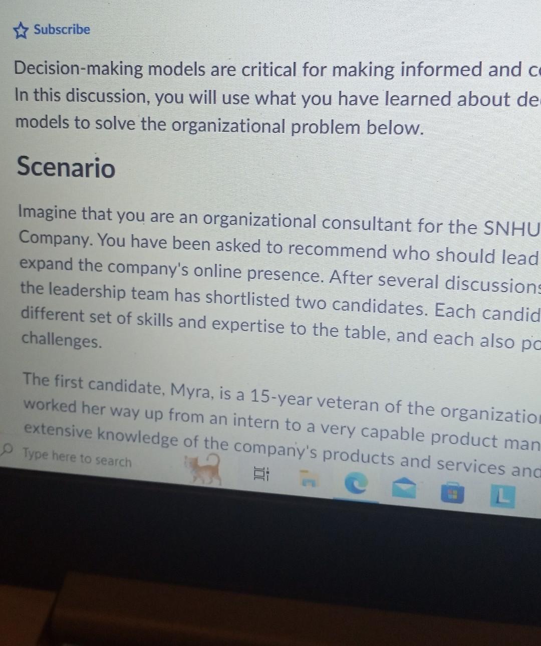Solved Decision-making models are critical for making | Chegg.com