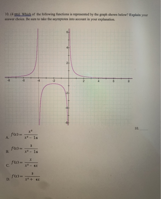 Solved 10. (4 pts) Which of the following functions is | Chegg.com