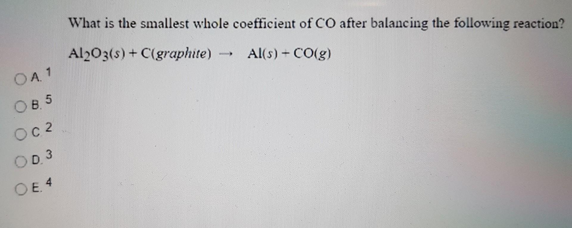 Solved What is the smallest whole coefficient of CO after | Chegg.com