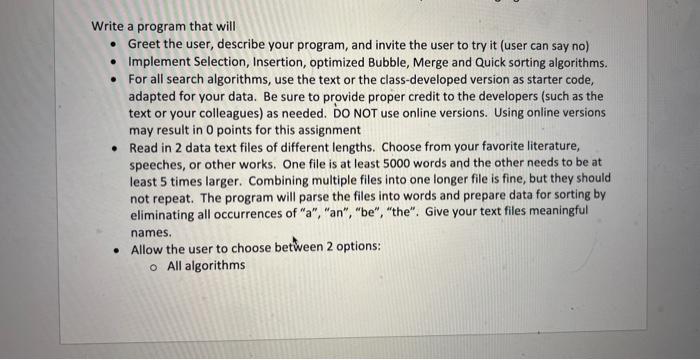 Solved Write a program that will - Greet the user, describe | Chegg.com