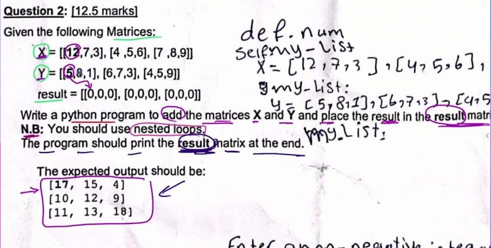 Solved Question 2: [12.5 ﻿marks]Given the following | Chegg.com