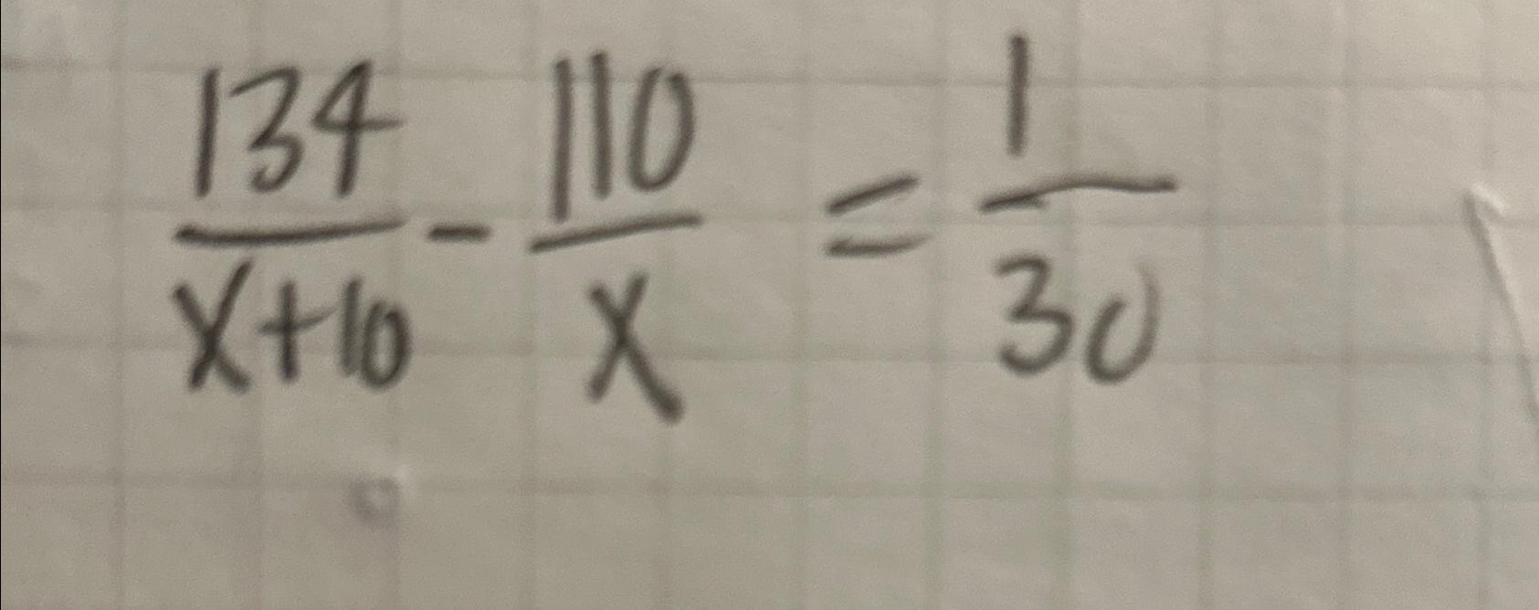 Solved 134x+10-110x=130 | Chegg.com