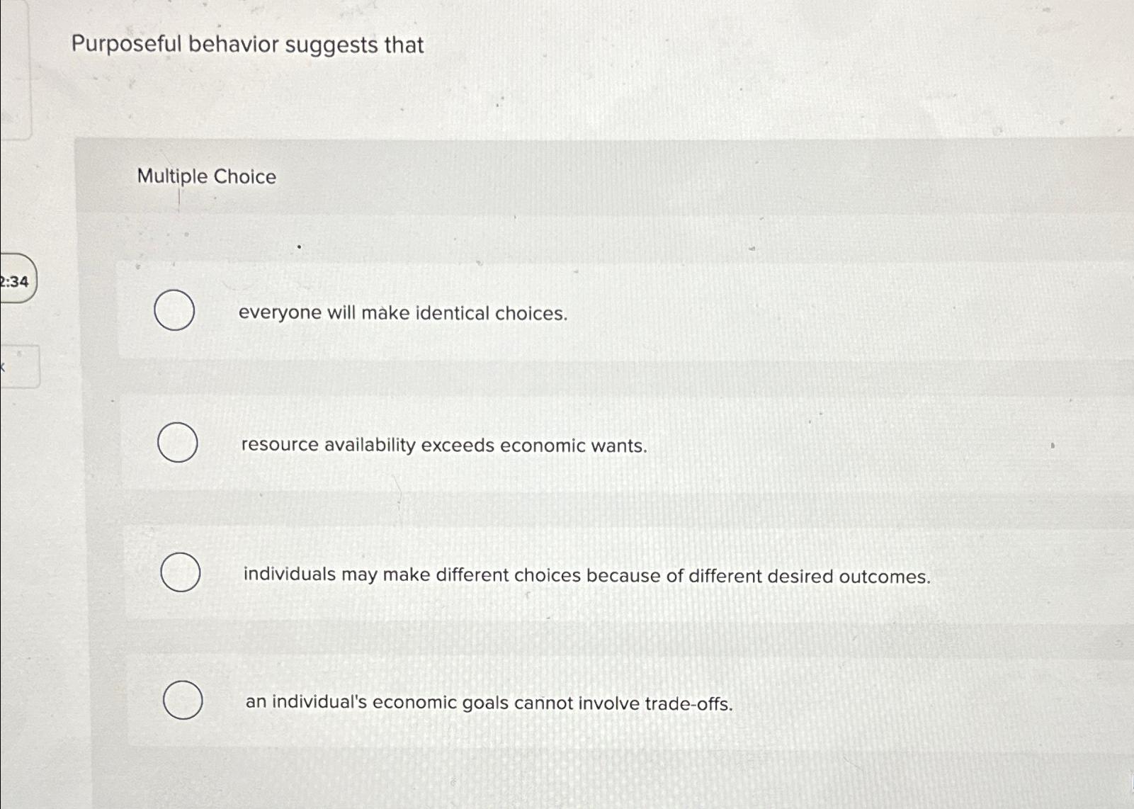 Solved Purposeful behavior suggests thatMultiple | Chegg.com