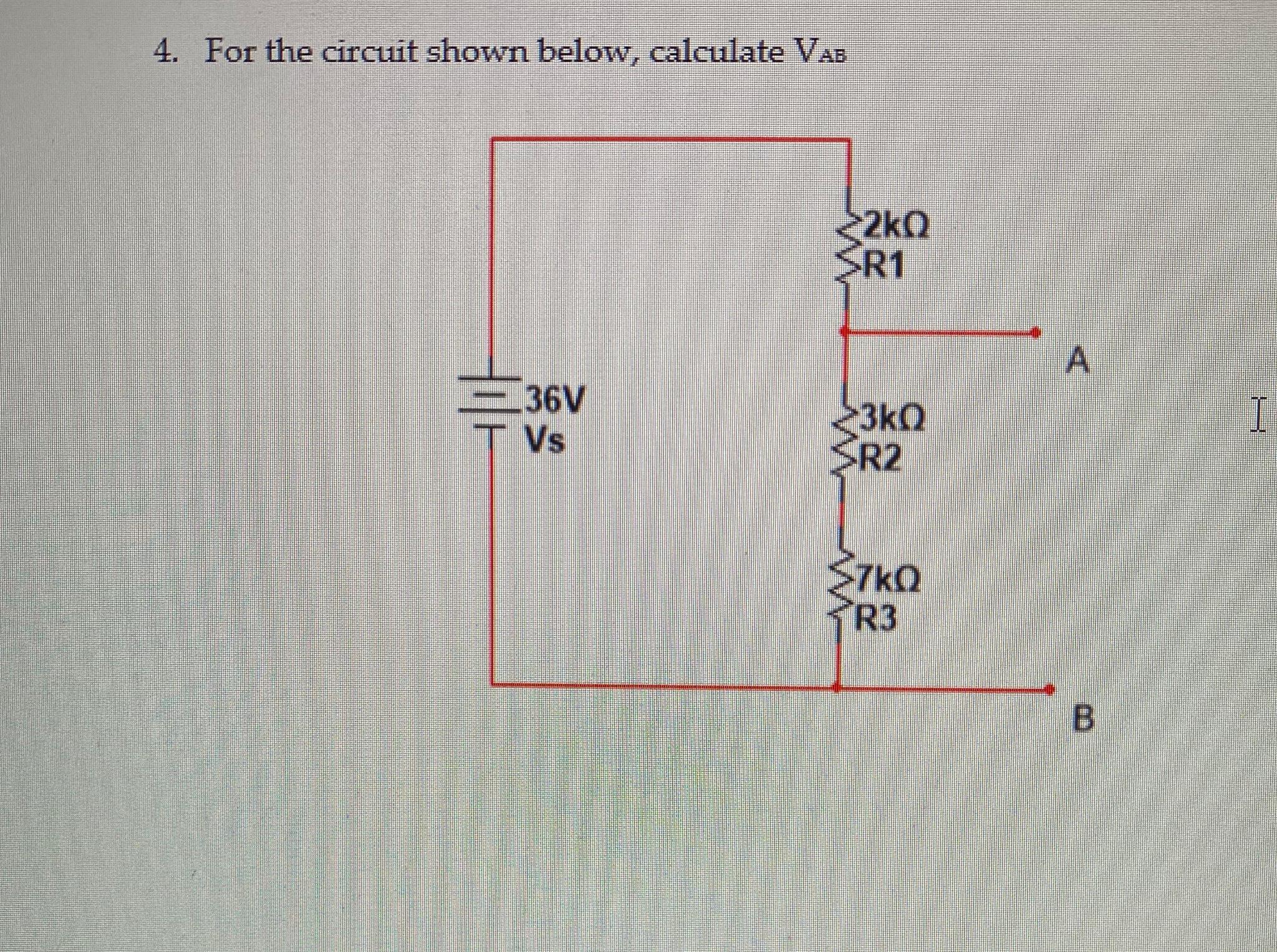 Solved For the circuit shown below, calculate VAB | Chegg.com