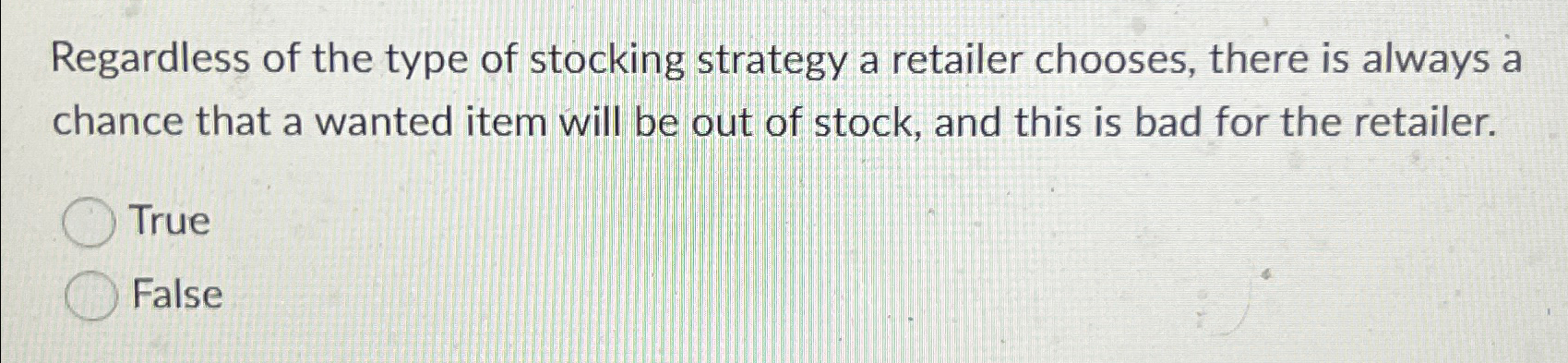 Solved Regardless of the type of stocking strategy a | Chegg.com