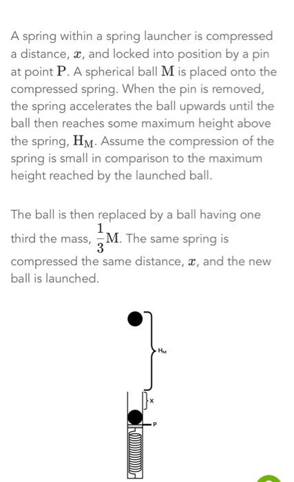 Solved A spring within a spring launcher is compressed a | Chegg.com