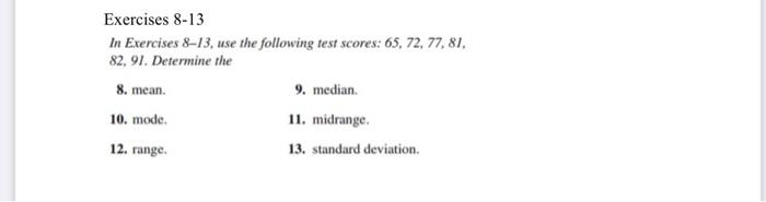 Solved Exercises 8-13 In Exercises 8-13, use the following | Chegg.com