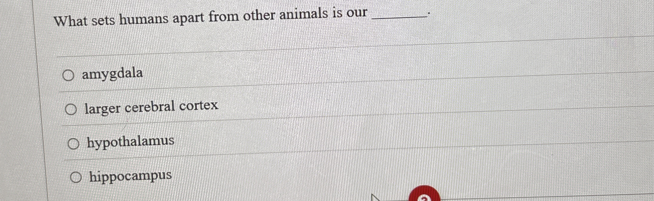 Solved What sets humans apart from other animals is our | Chegg.com