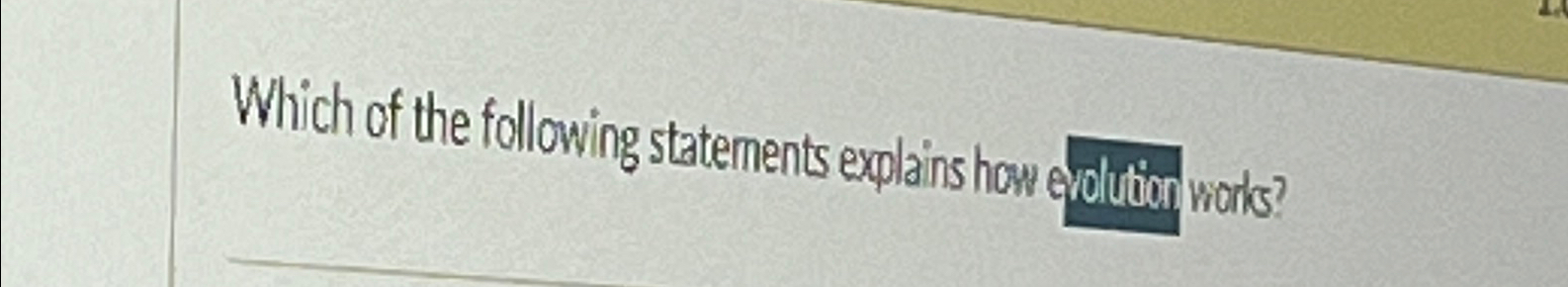 Solved Which of the following statements explains how | Chegg.com