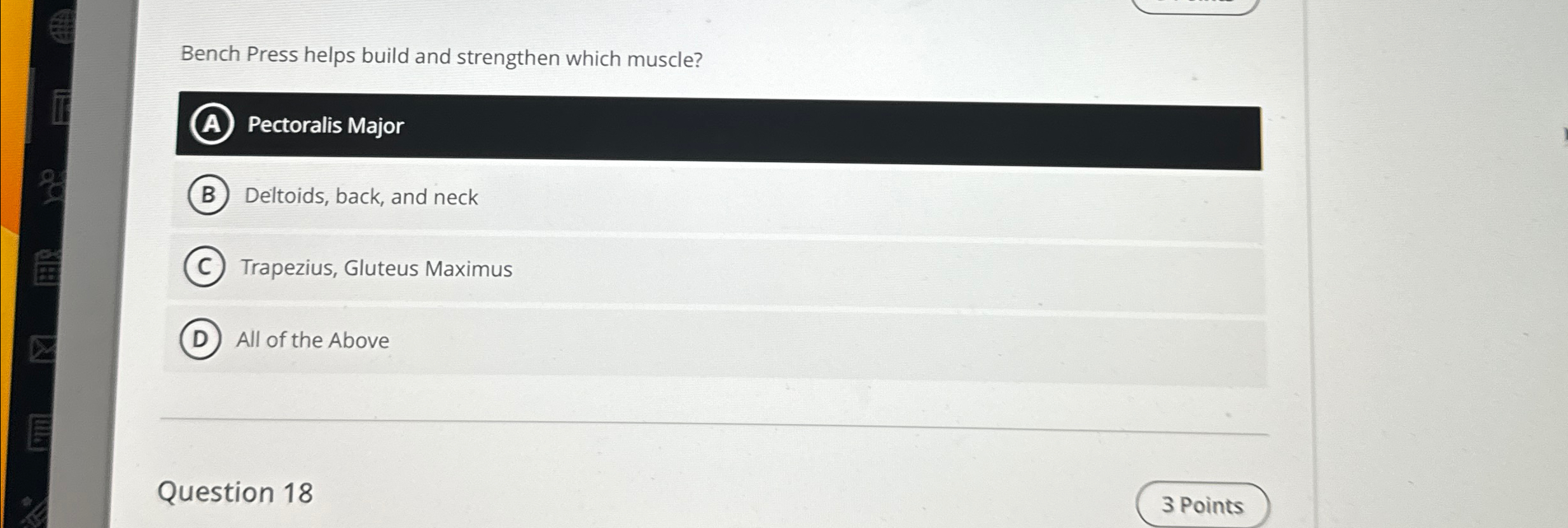 Solved Bench Press helps build and strengthen which | Chegg.com