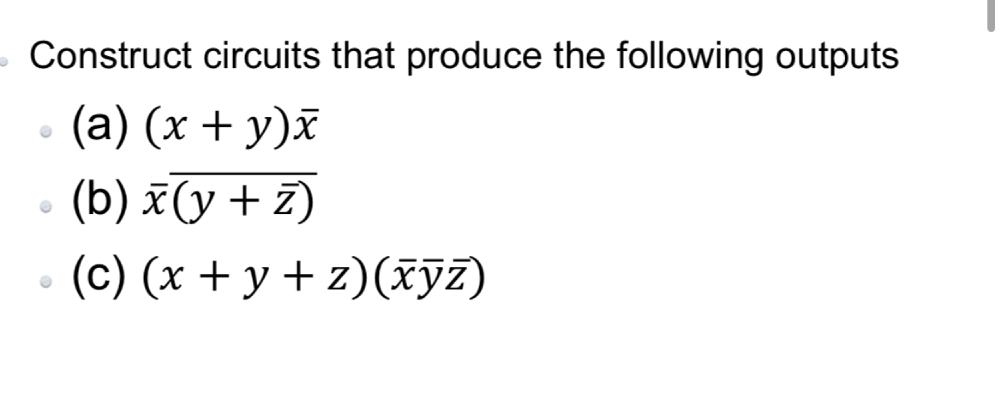 Solved Construct circuits that produce the following | Chegg.com