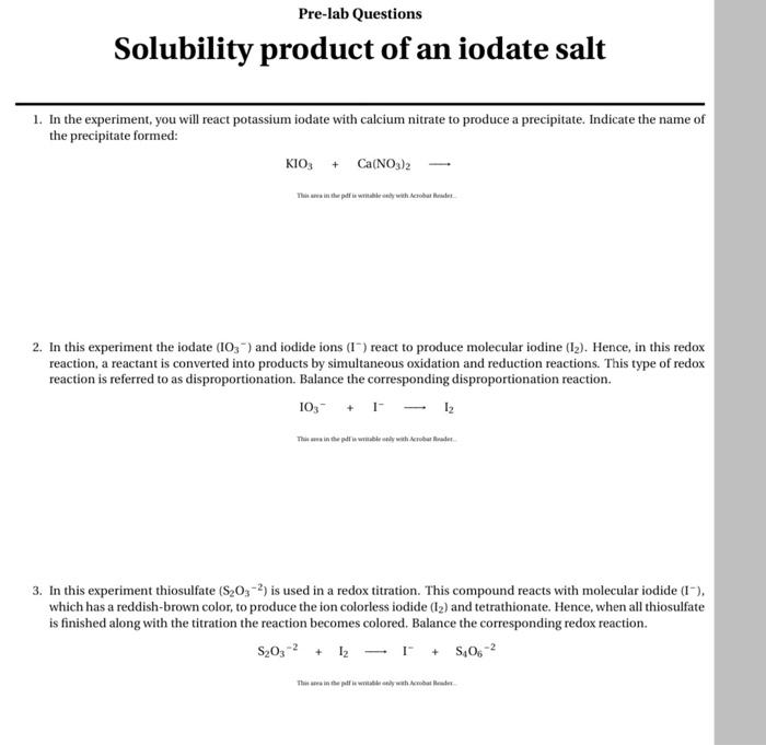 Solved Solubility product of an iodate salt The goal of this | Chegg.com