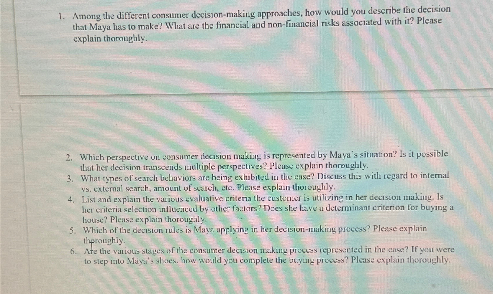 Solved Among the different consumer decision-making | Chegg.com