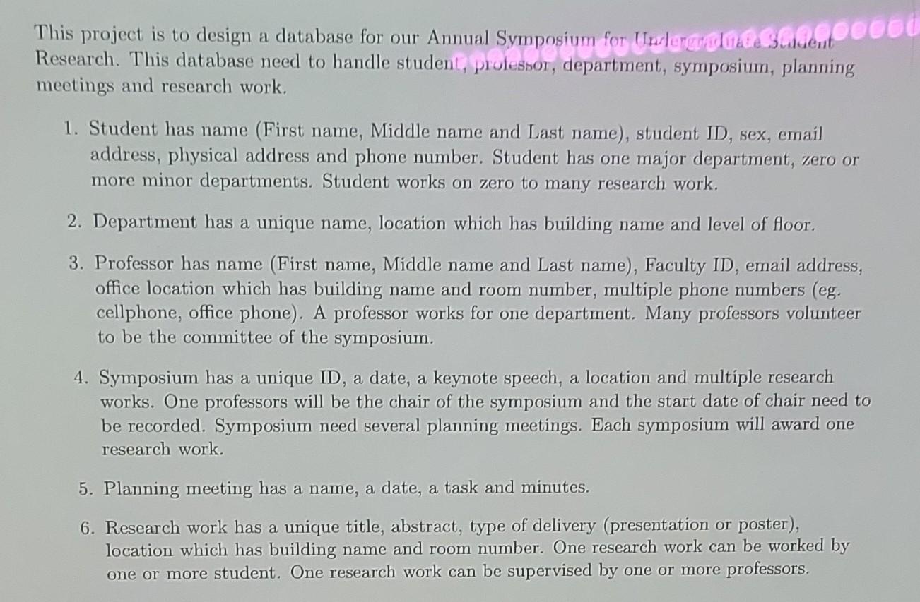 Solved Please Create A Database In Sql Language Using This