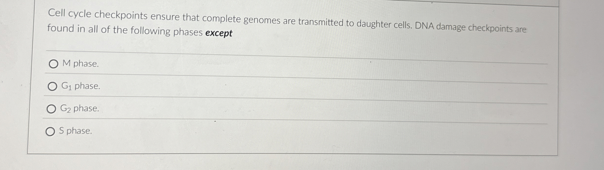 Solved Cell cycle checkpoints ensure that complete genomes | Chegg.com