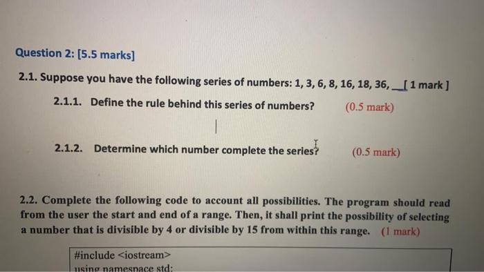 Solved Question 2: [5.5 marks] 2.1. Suppose you have the | Chegg.com