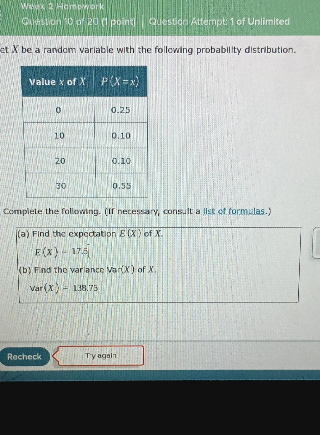 Solved Let X be a random variable with the following | Chegg.com