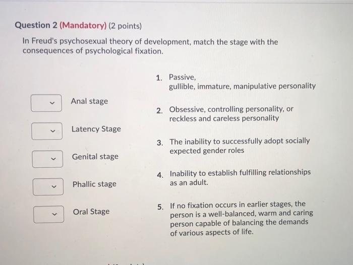 Solved Question 2 (Mandatory) (2 points) In Freud's | Chegg.com