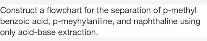 Solved Construct a flowchart for the separation of p-methyl | Chegg.com