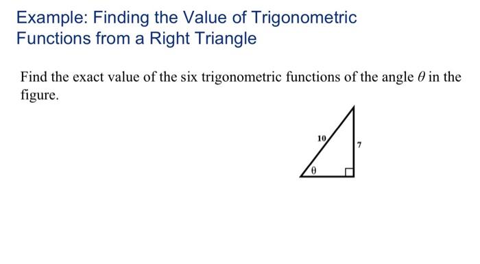 Solved Example: Finding the Value of Trigonometric Functions | Chegg.com