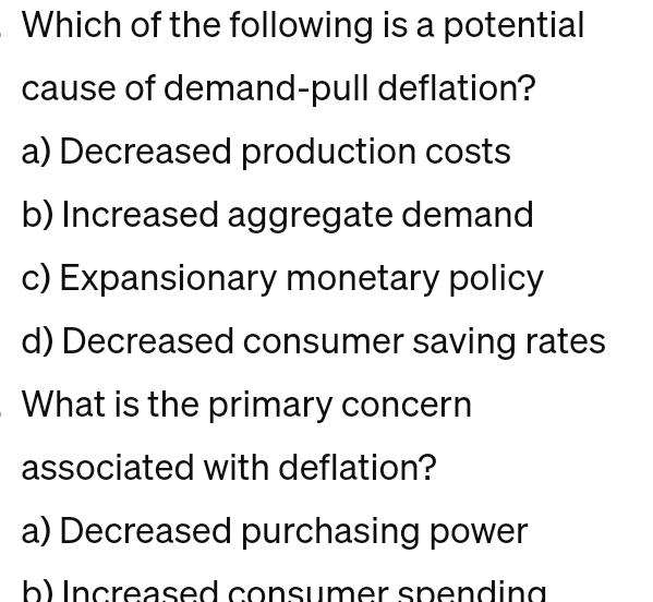 Solved Economics: Which of the following is a potential | Chegg.com