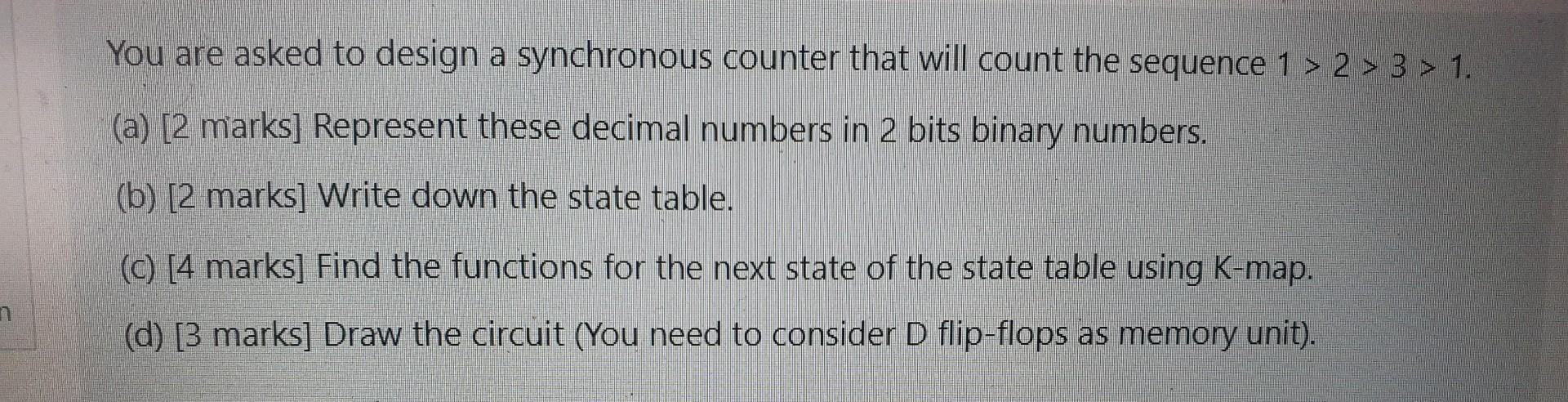 Solved You are asked to design a synchronous counter that | Chegg.com