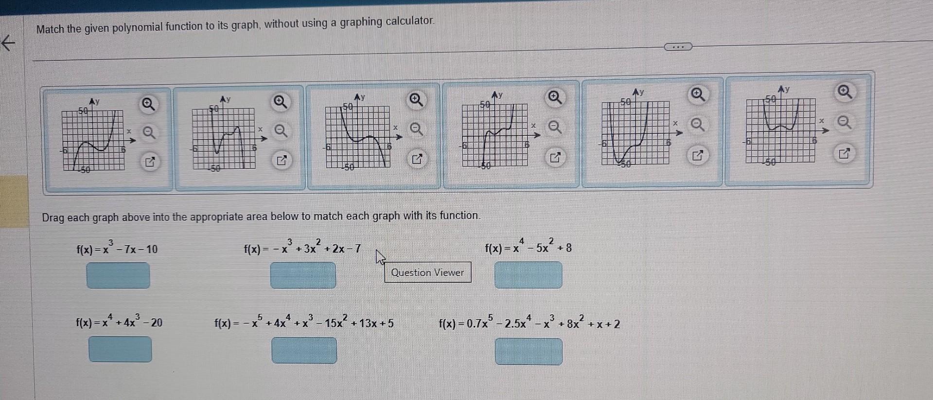 Solved Match The Given Polynomial Function To Its Graph 2536