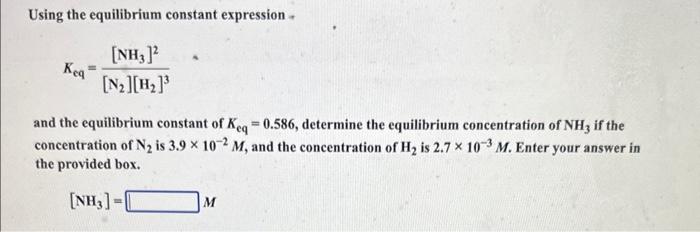 Solved Using the equilibrium constant expression - Keq=[ | Chegg.com
