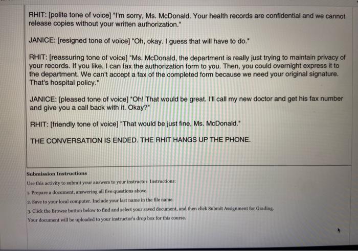 Solved Review the telephone conversation simulation. Then | Chegg.com