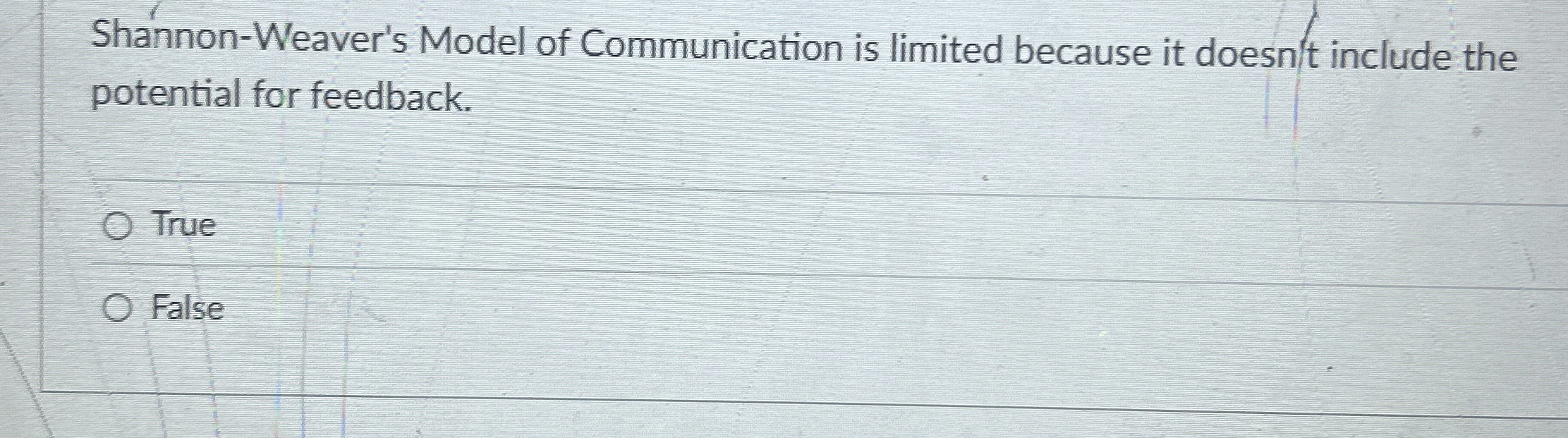 Solved Shannon-Weaver's Model of Communication is limited | Chegg.com