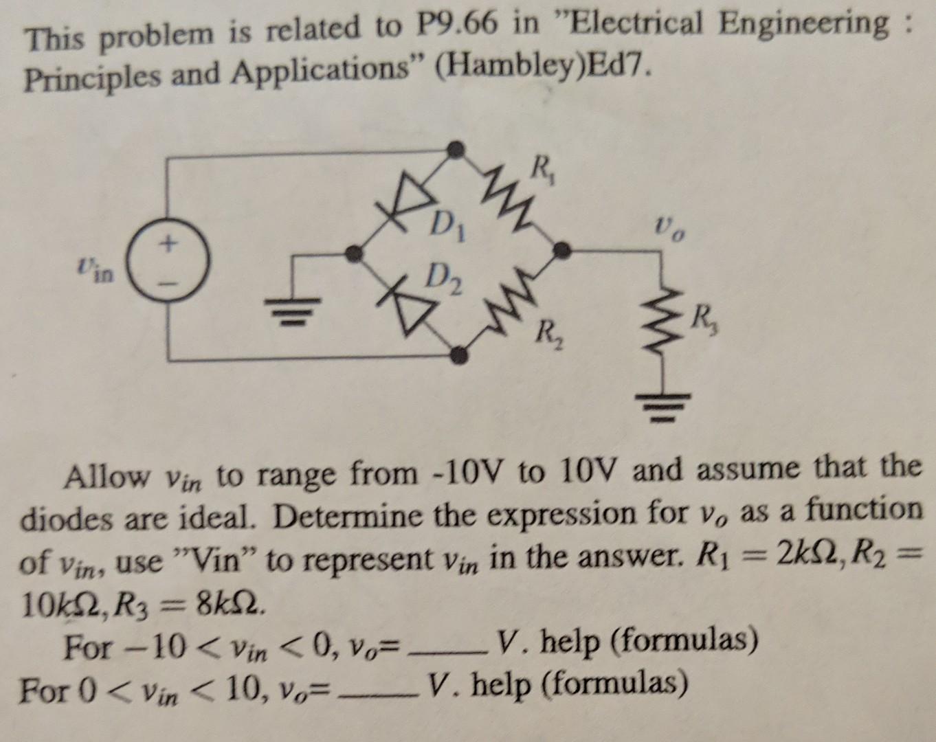 Solved This problem is related to P9.66 in "Electrical | Chegg.com