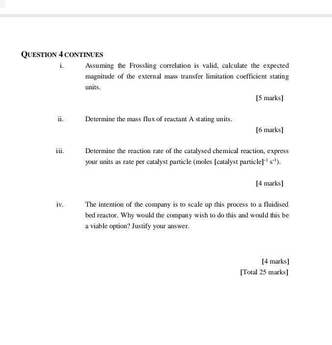 Solved i. Assuming the Frossling correlation is valid, | Chegg.com