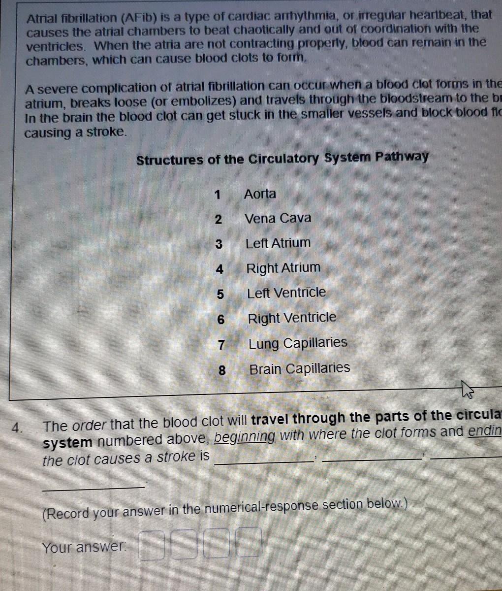 Solved Atrial fibrillation (AFib) is a type of cardiac | Chegg.com