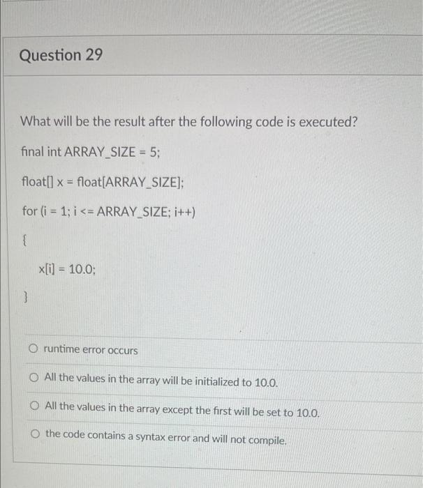 Solved Question 29 What will be the result after the | Chegg.com