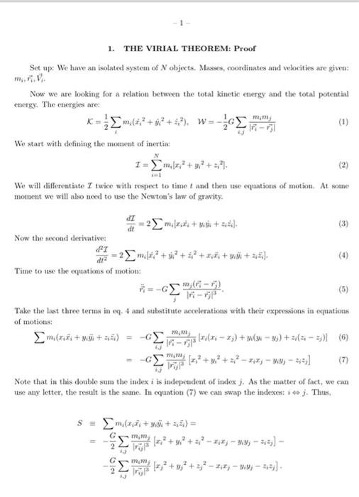 Solved 2. Apply Virial Theorem in the case of a | Chegg.com